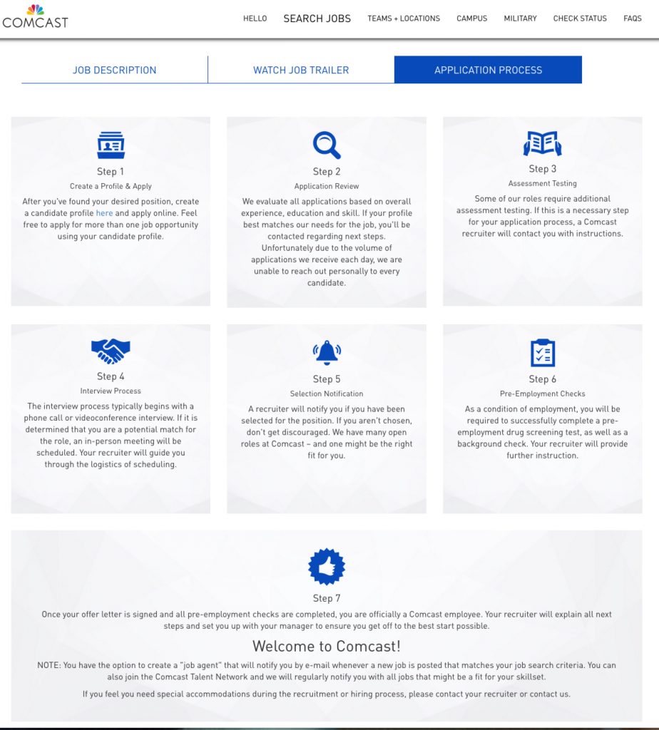 Comcast Engages Talent with Job Trailers On Job Descriptions | Ongig Blog