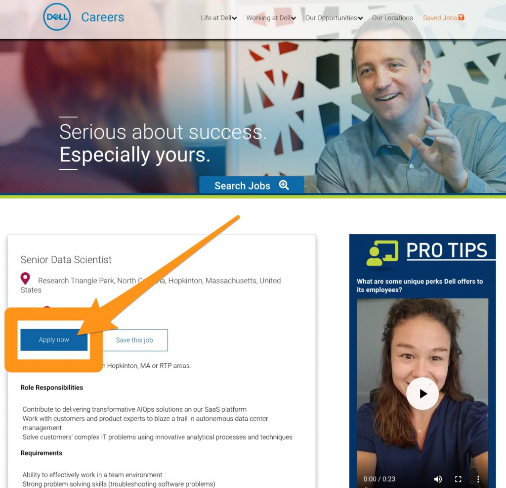 Dell Inserts "Join Our Talent Community" Before Application on Job ...