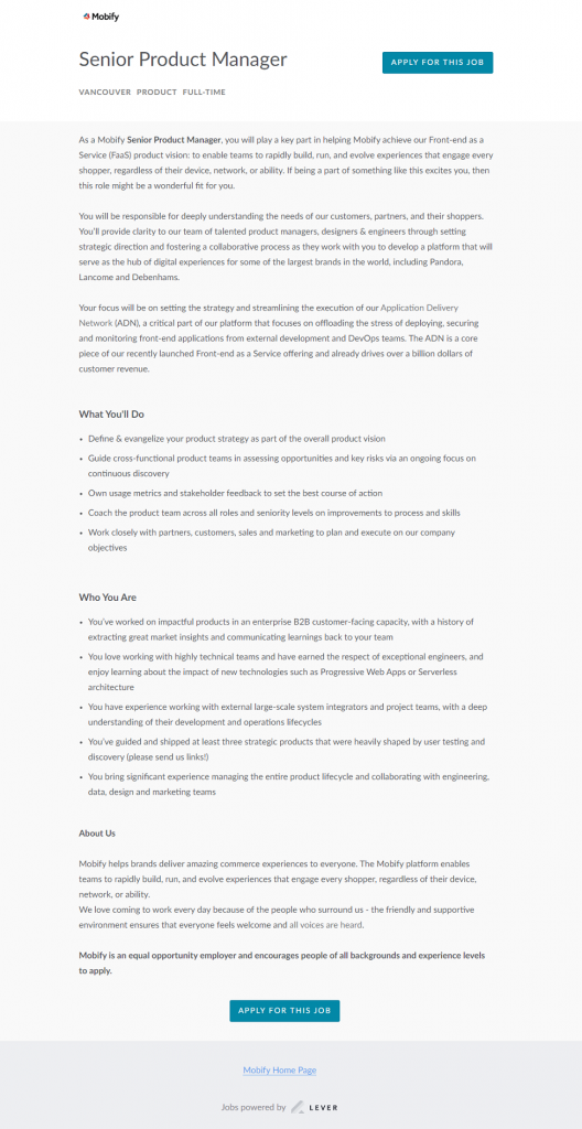 3 Examples of Lever ATS Job Page Overlays | Ongig Blog