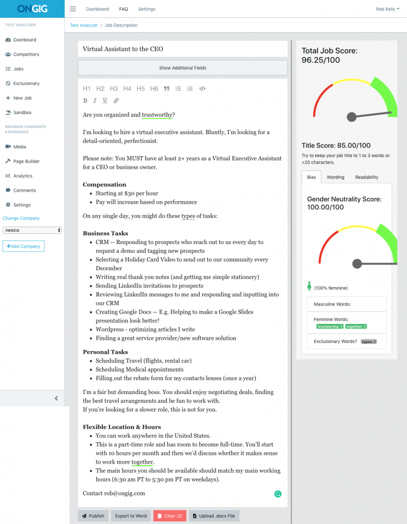 Virtual Assistant Job Description Template | Ongig Blog