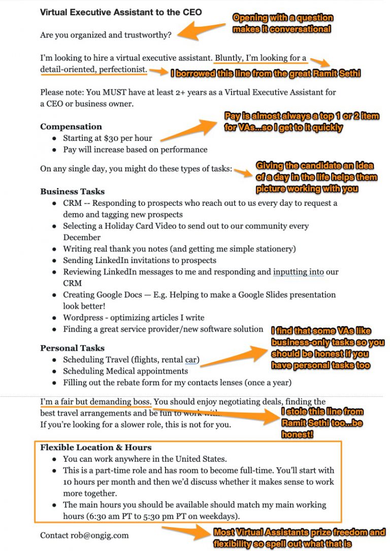 Virtual Assistant Job Description Template | Ongig Blog