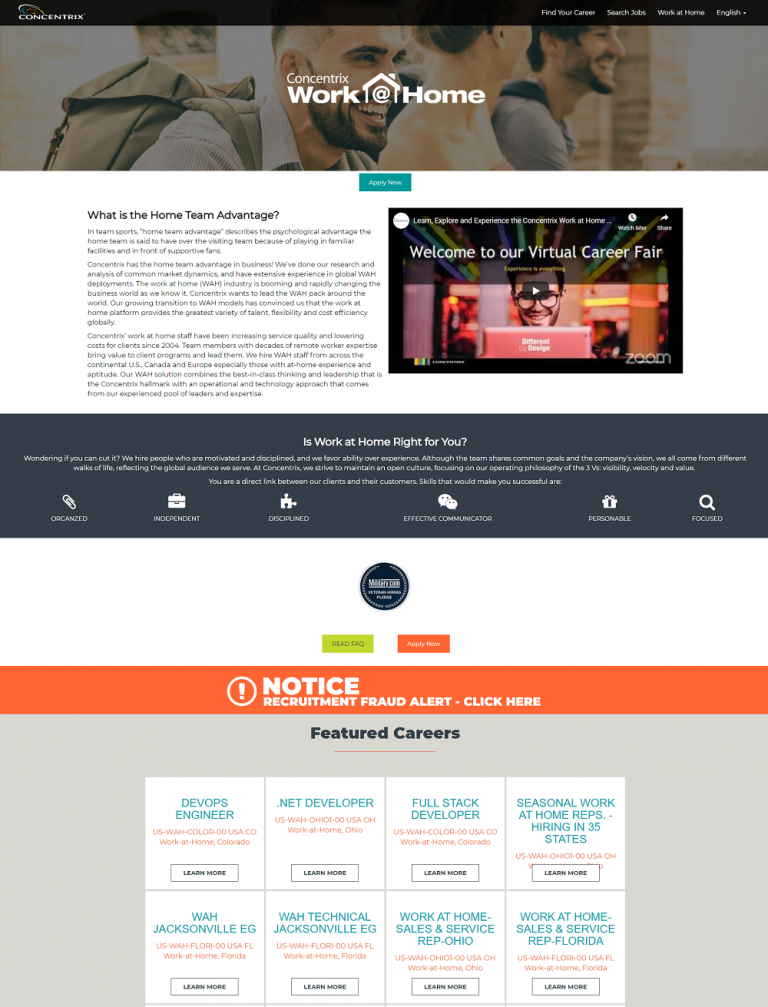5 Examples of Engaging Top Work From Home Microsites | Ongig Blog