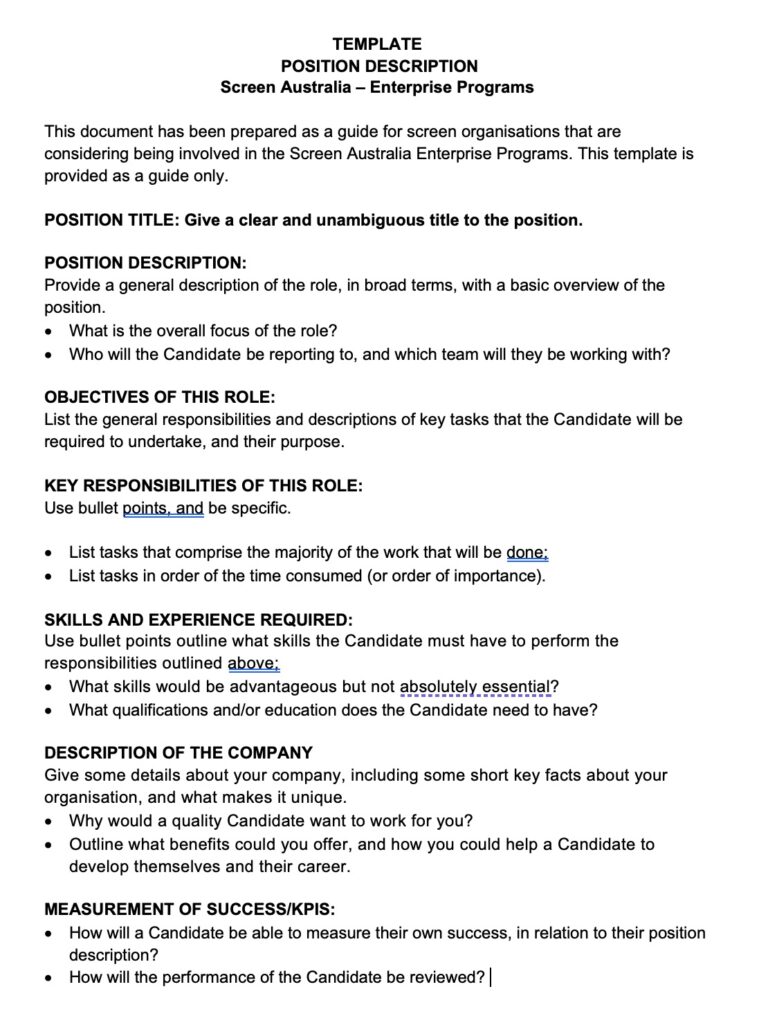 What is a Position Description? [+ templates] | Ongig Blog