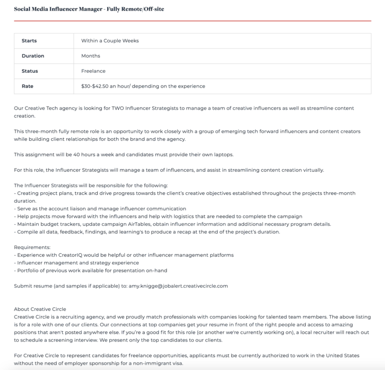 5 Examples of a Social Media Influencer Job Description [+ Popular Job ...