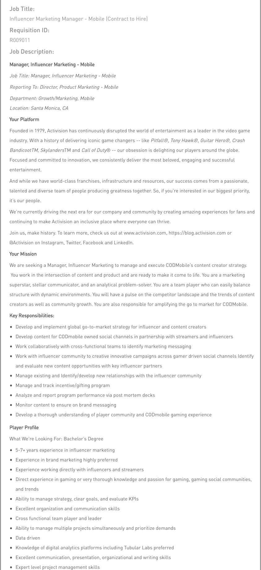 5 Examples of a Social Media Influencer Job Description [+ Popular Job ...