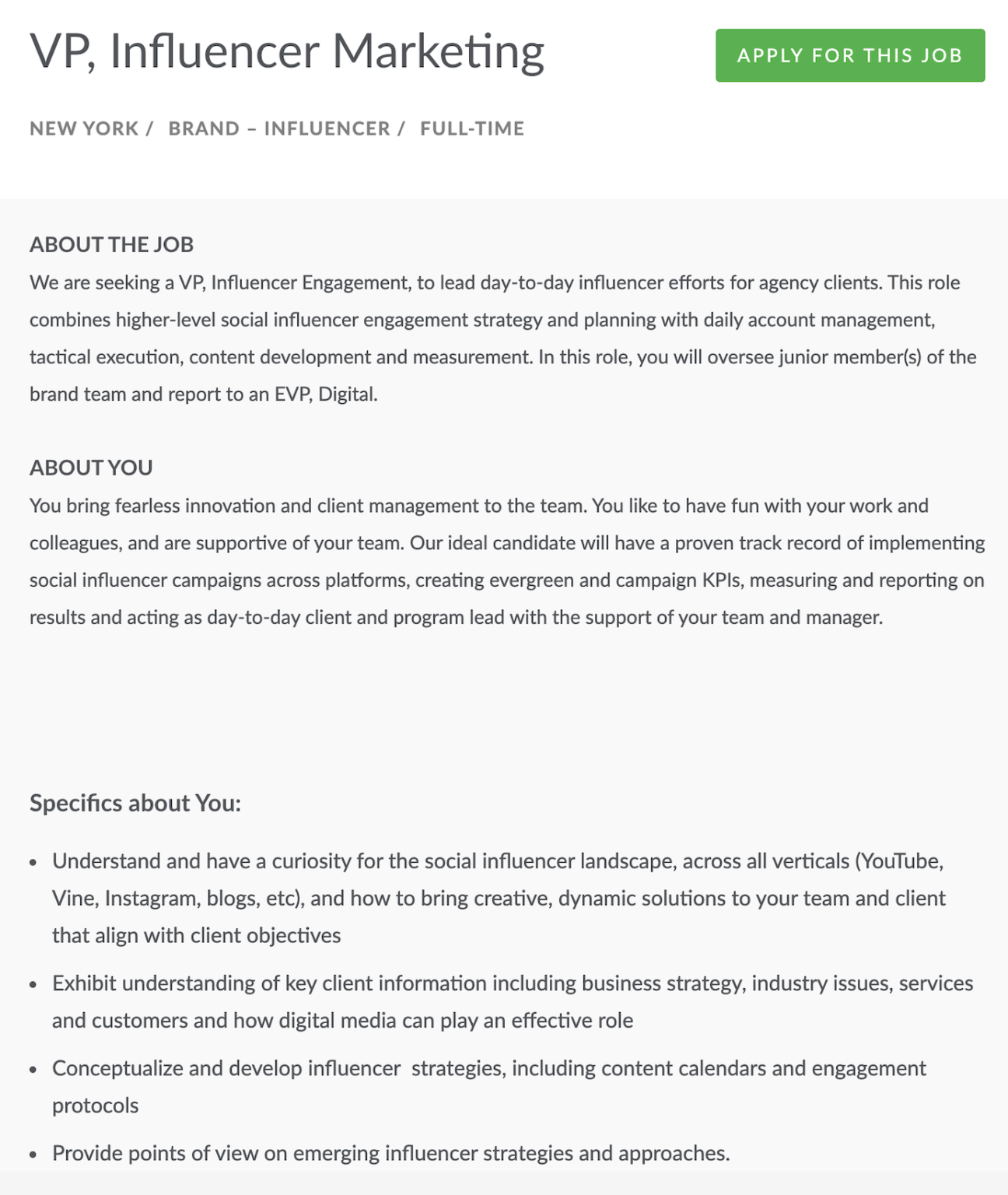 5 Examples of a Social Media Influencer Job Description [+ Popular Job ...