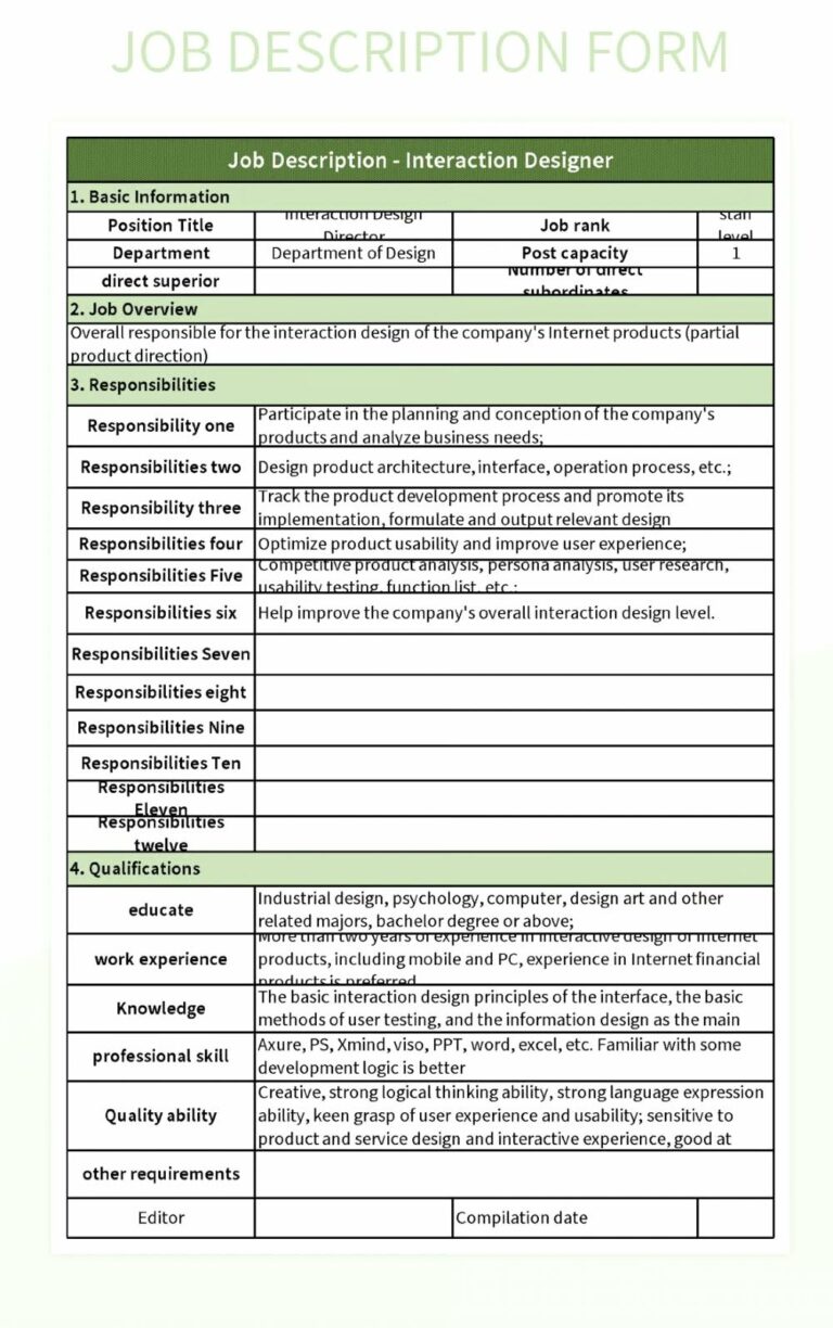 5 Examples of an Excel Job Description Template [+ free downloads ...