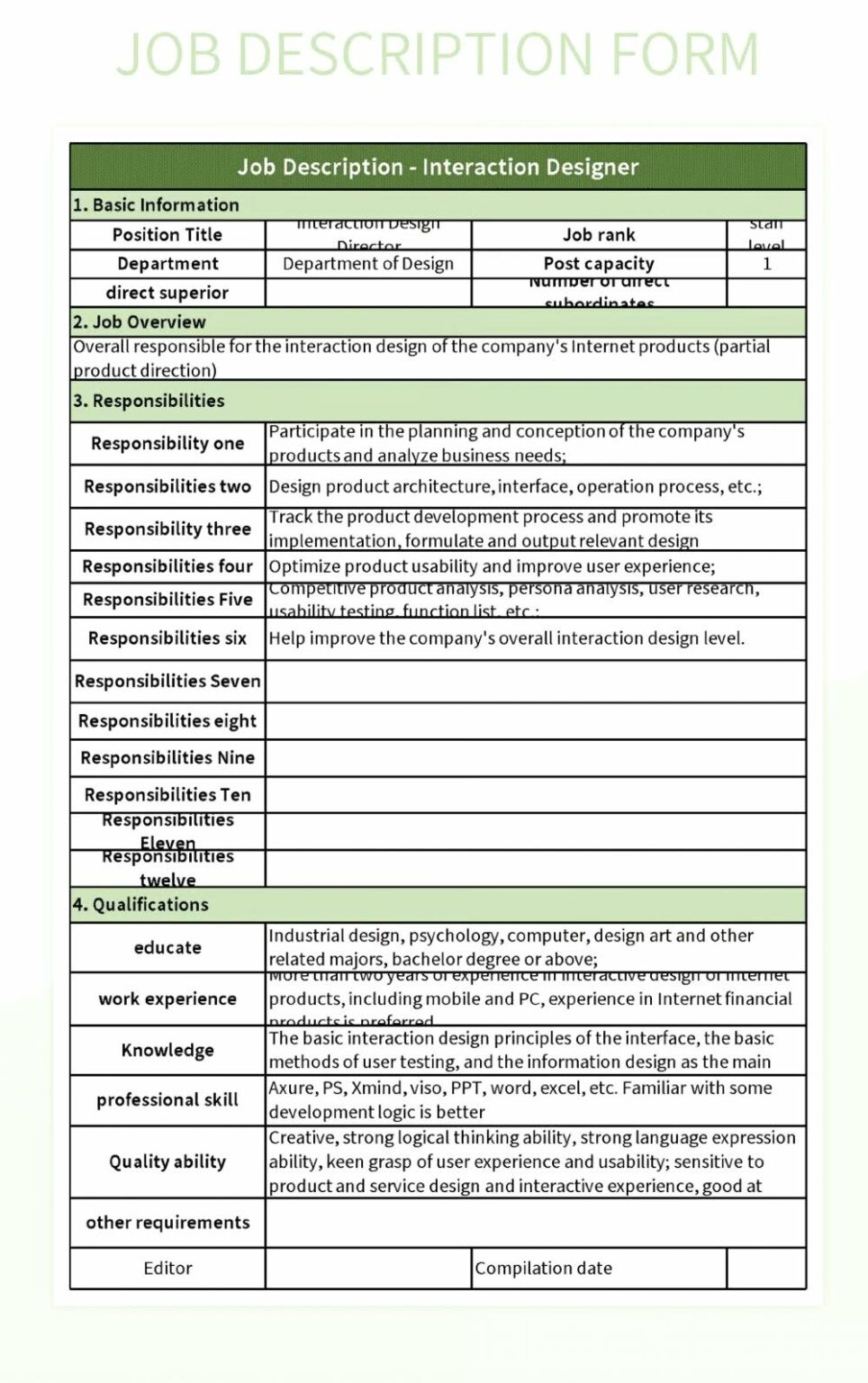 5 Examples of an Excel Job Description Template [+ free downloads ...