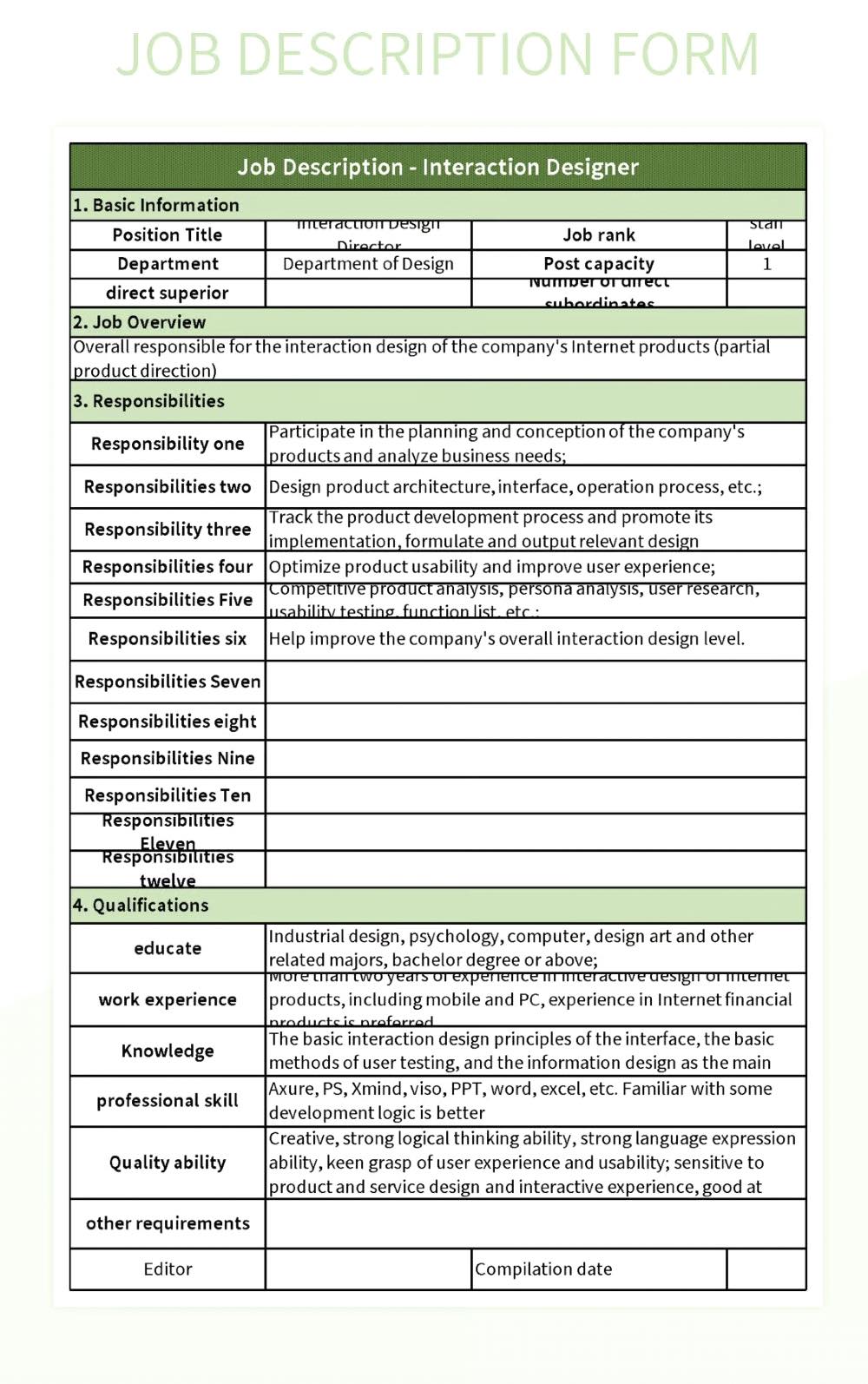5 Examples of an Excel Job Description Template [+ free downloads ...